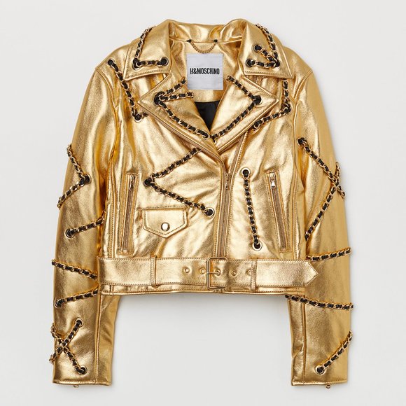 Moschino | Jackets & Coats | Moschino Tv Hm Leather Biker Jacket ...